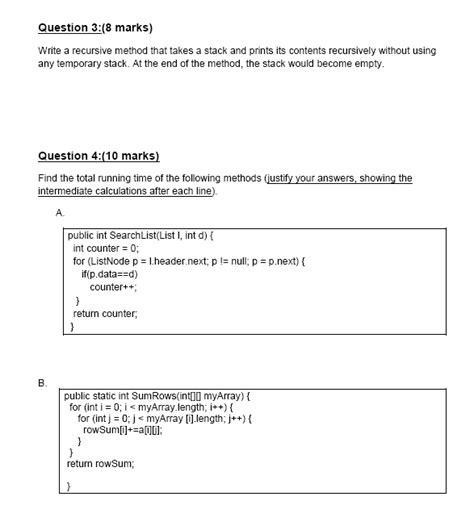 Solved Write A Recursive Method That Takes A Stack And Chegg