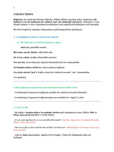 Conjuctions Pdf