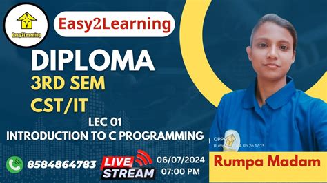 Diploma 3rd Sem Cstit Introduction To C Programming Lec 01 By