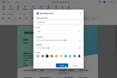 Add Watermark To PDF In Moments WinZip PDF Pro