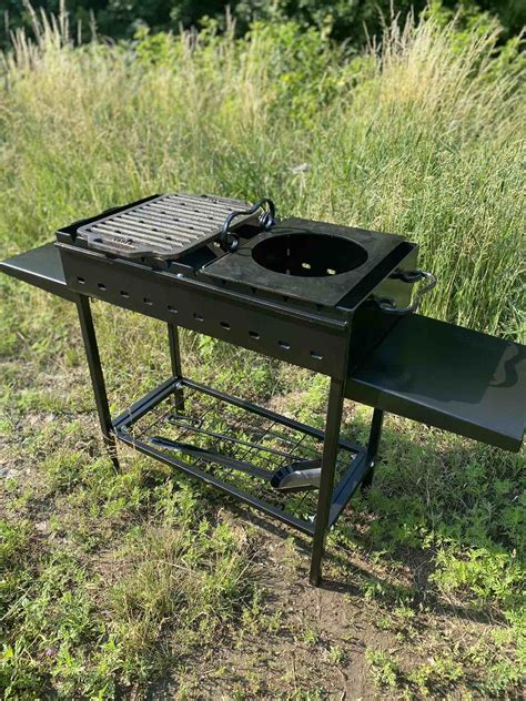 Купить 🍖 Мангал 5 мм с решеткой и подставкой под казан🍖 в Украине