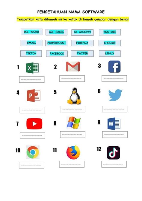 Pengenalan Software Kls 8 Worksheet In 2024 Computer Activities For