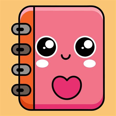 Cute Notebook Cartoon Illustration Premium AI Generated Image