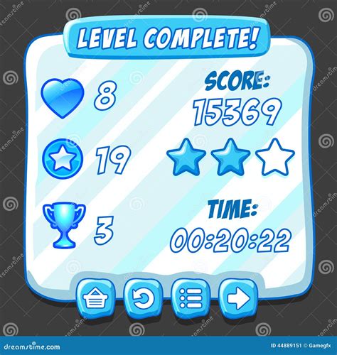 Game Ice Level Selection Icons Stock Vector Illustration Of Round