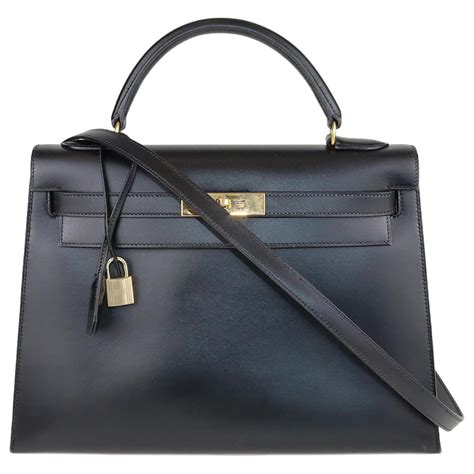 Hermès Black Box Calf Kelly Sellier 32 Ghw Bag Leather Ref1081570