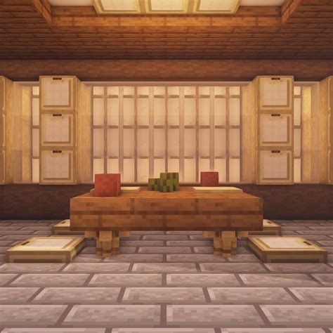 Japanese Style Dining Room With Chabudai Table Дома Minecraft Здания