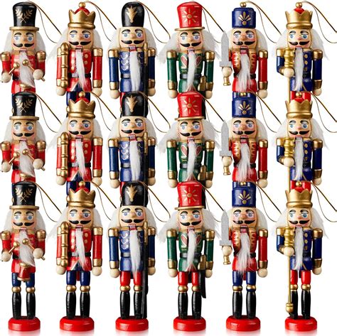 Wettarn 24 Pcs Christmas Nutcracker Ornaments Set 5 Inch