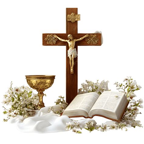 Symbole Chrétien Spirituel Avec Cross Bible And Chalice Png Traverser
