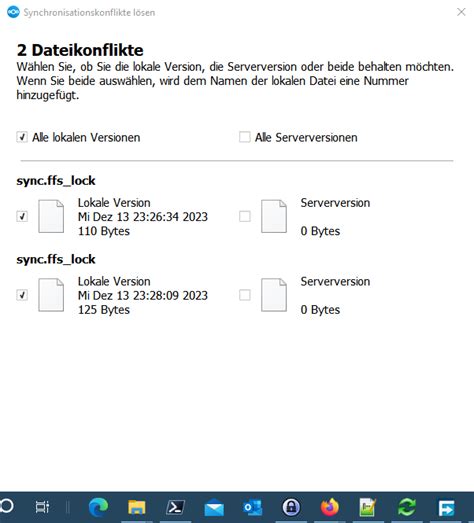 Missing Buttons In Nextcloud Desktop Clients Bulk Conflict Resolution Interface 💻 Desktop