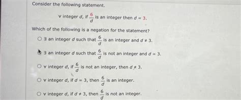 Solved Consider The Following Statement Winteger D If Is Chegg