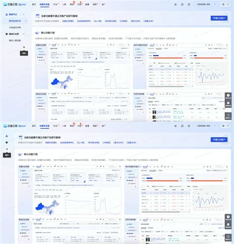 巨量云图 左侧导航展开收起、顶部 Tab 红点提示样式 花瓣网