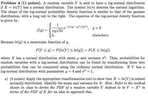 Solved Problem Points A Random Variable Y Is Said To Chegg