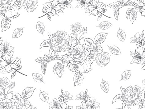 Beautiful Rose Line Art Seamless Pattern 6997368 Vector Art At Vecteezy