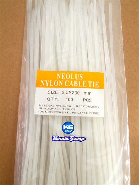 Jual KABEL TIES PANJANG 20cm / SIZE 3,6X200MM PUTIH / NYLON CABLE TIE ...