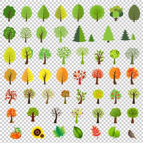 Big Set Tree Royalty Free Vector Image VectorStock