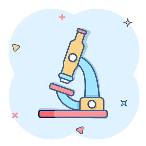 Иконка микроскопа в комическом стиле Лабораторная лупа мультипликационная векторная иллюстрация