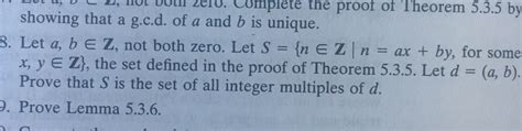 Solved Let A B Belongs To Z Not Both Zero Let S N Chegg Com