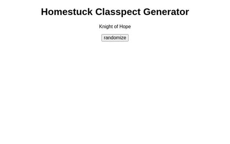 Homestuck Classpect Generator