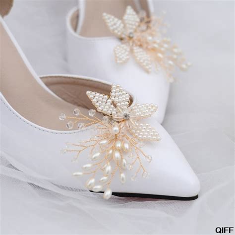 Schoen Clip Handgemaakte Parel Luxe Bruiloft Schoe Grandado