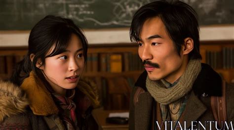 Intense Movie Scene In A Library A Captivating Encounter Ai Art For