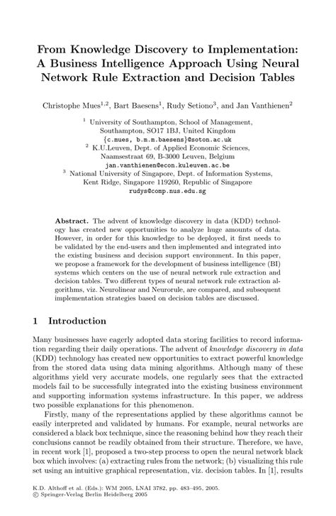 pdf from knowledge discovery to implementation a business
