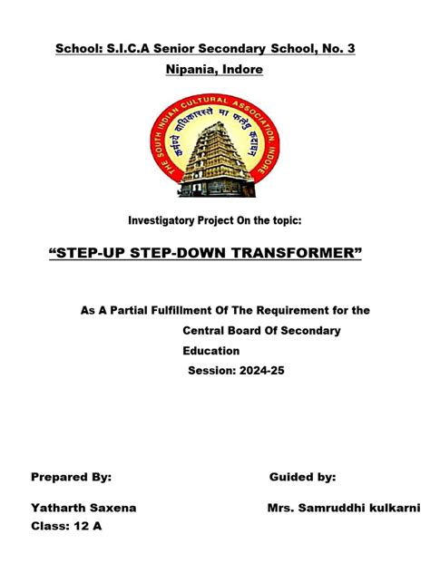 Yatharth Saxena Transformer Project Pdf Transformer Inductor
