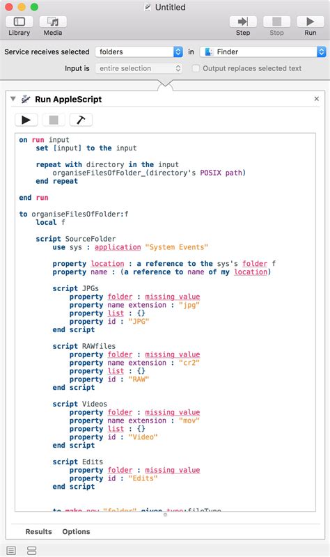 Finder Automator Service To Move Files Into New Subfolders Based On