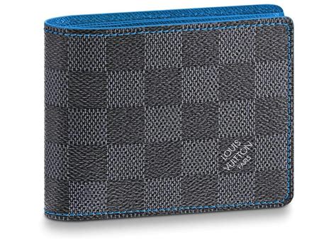Louis Vuitton Slender Wallet Damier Graphite Blue In Coated Canvas