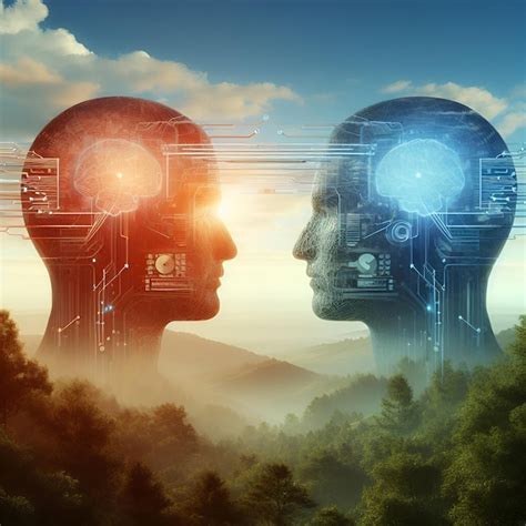 Premium Ai Image Transfer Of The Information Database Head To Head