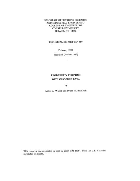 Pdf Probability Plotting With Censored Data