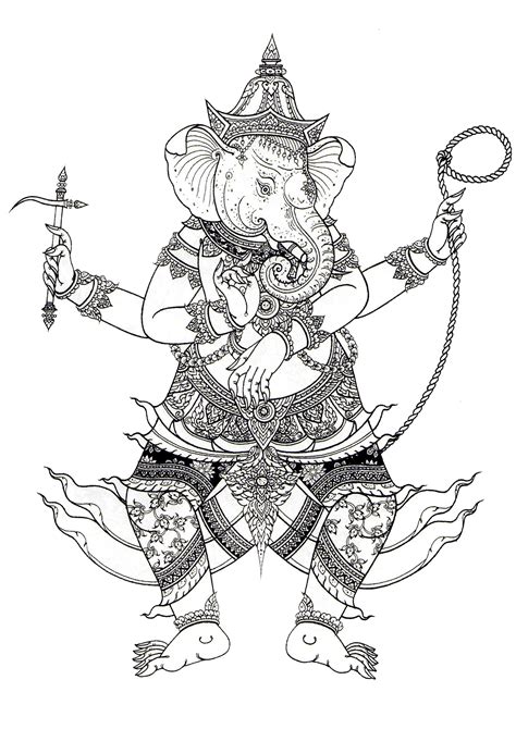 พระพิฆเนศ 4 ศิลปะไทย ศิลปะลวดลาย ศิลปะโบราณ