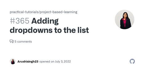 adding dropdowns to the list · issue 365 · practical tutorials project