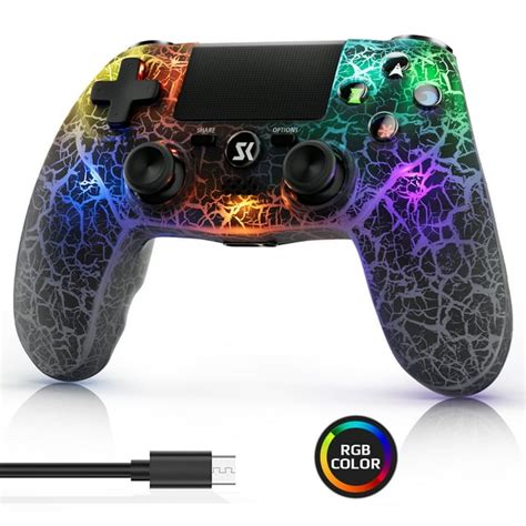 Ishako Wireless Controller For Ps4 Pc With Rgb Led 6 Axis Motion Sensor Double Vibration