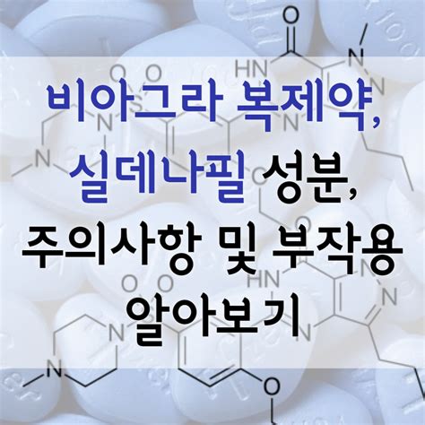 비아그라 복제약 실데나필 성분 주의사항 및 부작용 알아보기 Sok Sok