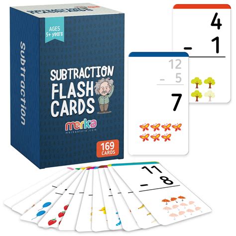 Buy Merka Home Schooling Materials Subtraction Flash Cards Preschool Math Workbook Touch Math