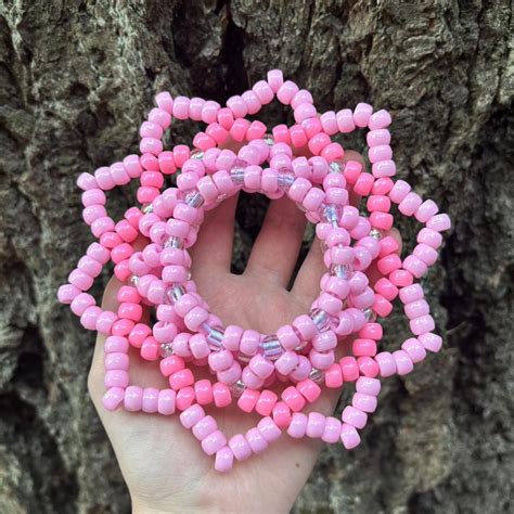 Pink Kandi Mandala Cuff 7 Inches Around Made With Depop