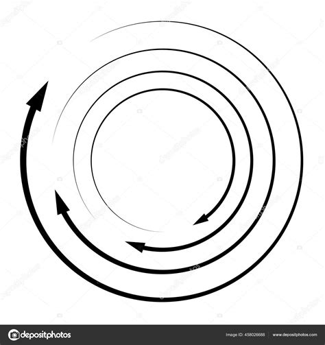 Rotating Arrows Concentric Radial Circular Arrow Element Cycle Cyclical Cursor Stock Vector By