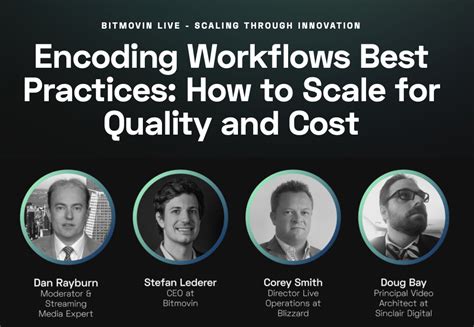 Live Discussion Monday Nd Encoding Workflows Best Practices How To Scale For Quality And