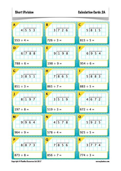 Bus Stop Method Division Short Division PlanBee