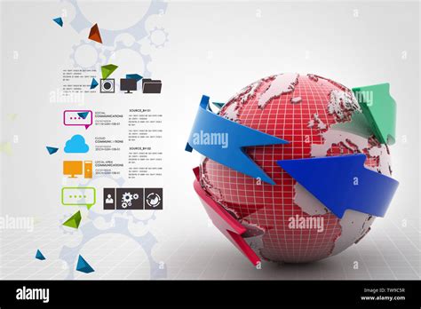 Globe Around With Arrow Stock Photo Alamy