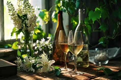 Botanical Research Plant Sample In Glass Flasks In Laboratory With