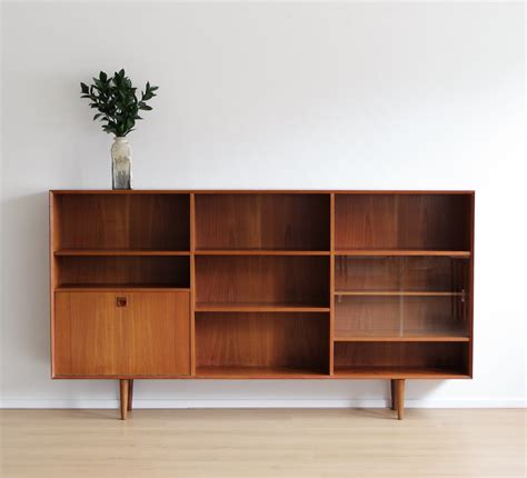 Danish Teak Low Bookcase Sideboard 69622