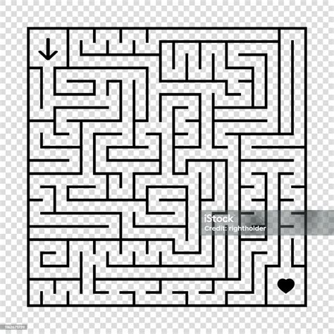 검은 스트로크와 사각형 미로 어린이와 성인을위한 재미있는 게임 투명 한 배경에 격리 된 간단한 플랫 벡터 그림입니다 개념에 대한 스톡 벡터 아트 및 기타 이미지 Istock
