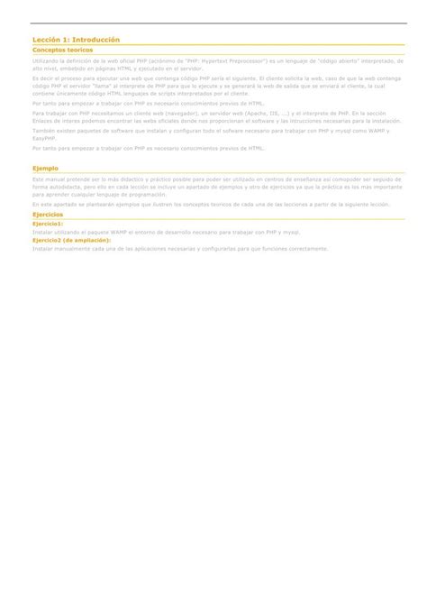 PDF de programación Lección Introducción Manual de PHP