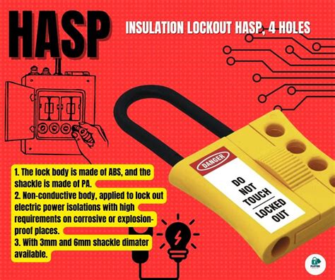 Lockout Safety Dielectric Slider Lockout Hasp 4 Holes Commercial