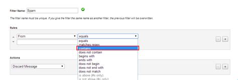 create cpanel user account level filtering to get rid of spam emails