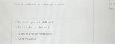 Solved The Relationship Between Two Variable Inputs Is