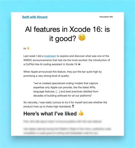 Vincent Pradeilles 👨🏻‍💻 On Linkedin The Addition Of Ai Features In Xcode 16 Is Really Exciting