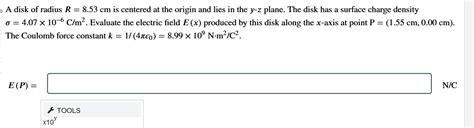 Solved A Disk Of Radius R 8 53 Cm Is Centered At The Origin Chegg Com