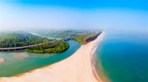 Galgibaga Beach Aerial Panoramic View In Goa India Stock Image Image